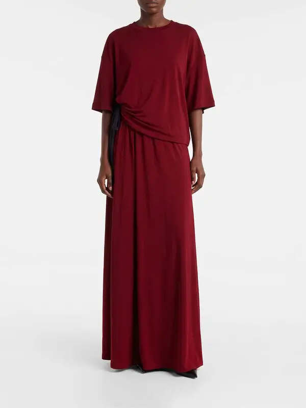 Balenciaga Draped Jersey Long Tunic With Knotted Waist