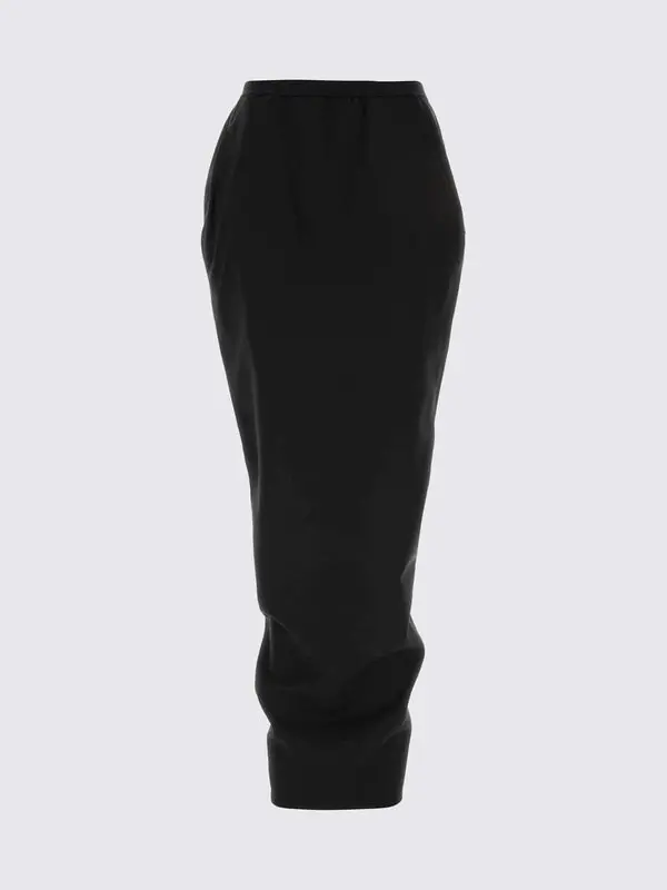 Rick Owens Long Slim Fit Knit Wool Blend Pencil Skirt