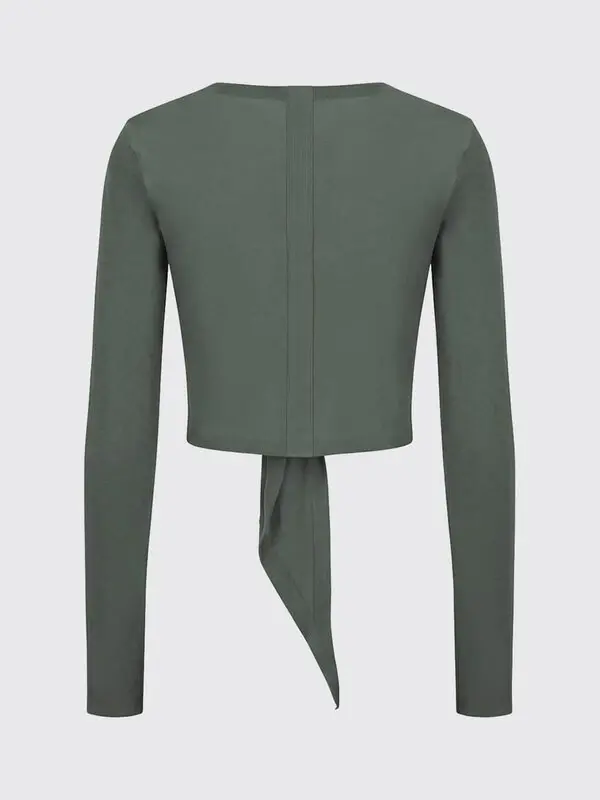 Rick Owens Cropped Wool V-neck Cardigan With Tie Fastening - Dust