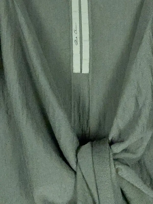 Rick Owens Cropped Wool V-neck Cardigan With Tie Fastening - Dust
