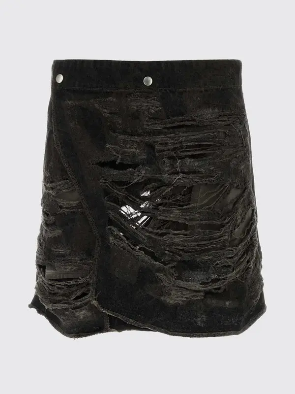 Rick Owens 5-pocket Distressed Denim Mini Skirt