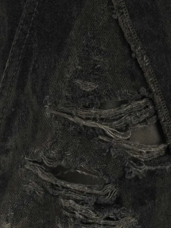 Rick Owens 5-pocket Distressed Denim Mini Skirt