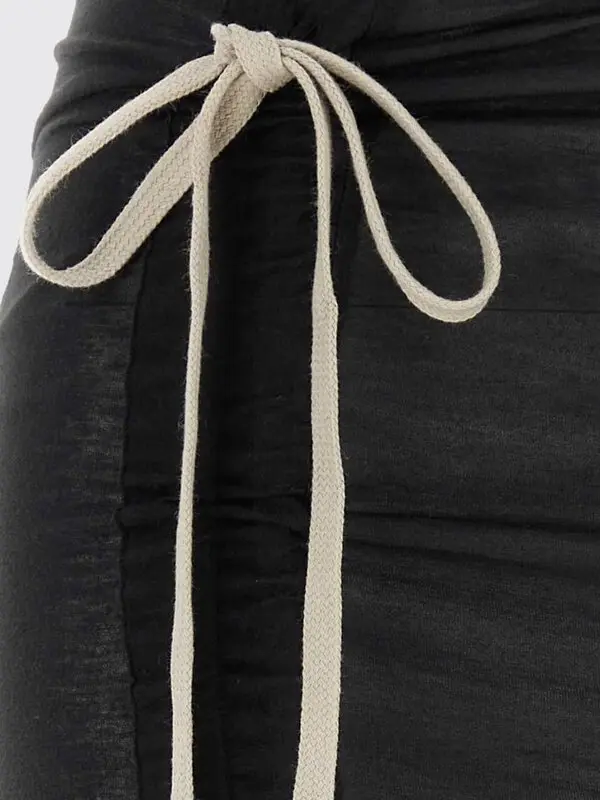 Rick Owens Ruched Cotton Pencil Mini Skirt