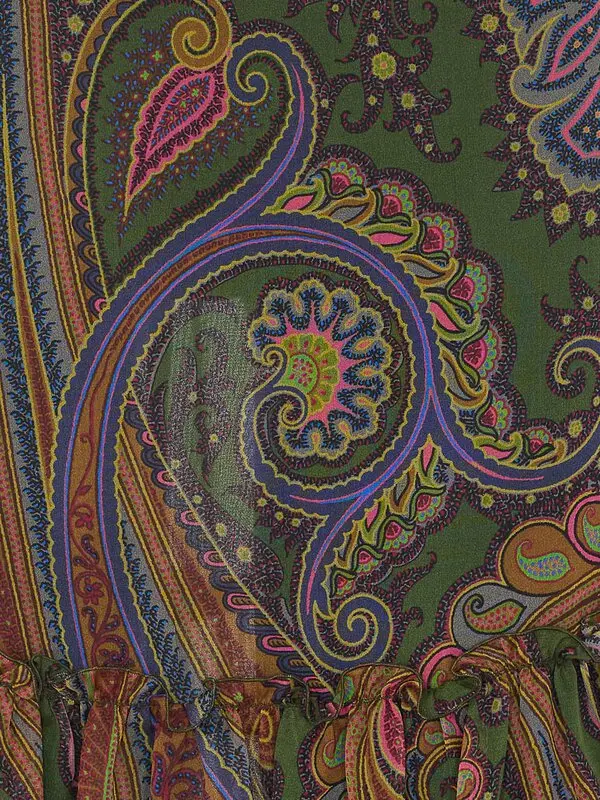 Etro High-waisted Paisley Print Silk Flared Maxi Skirt