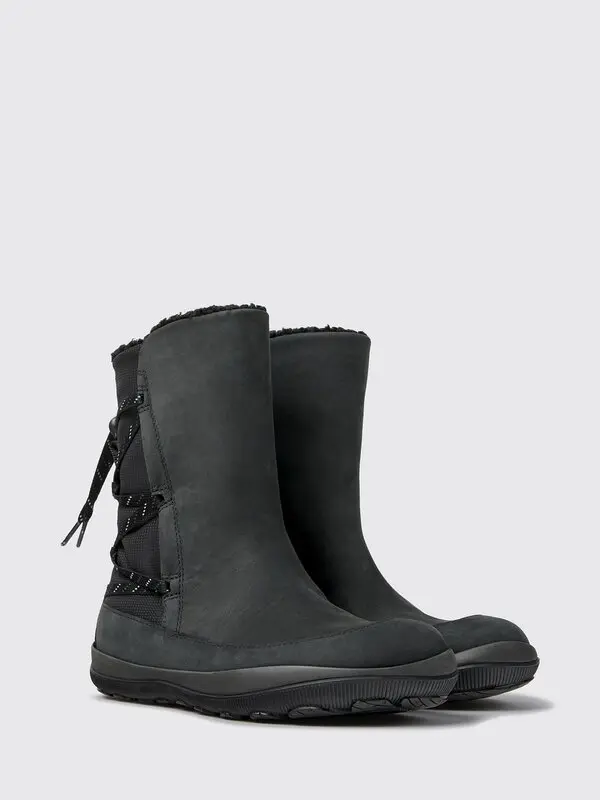 Camper Flat Ankle Boot - Black