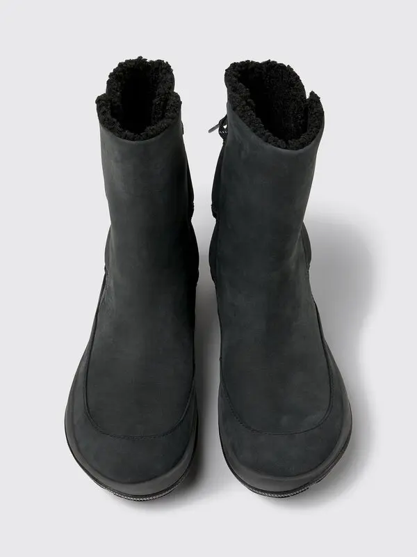 Camper Flat Ankle Boot - Black