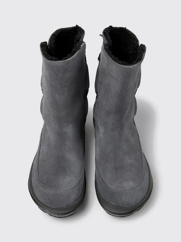 Camper Flat Ankle Boot - Grey