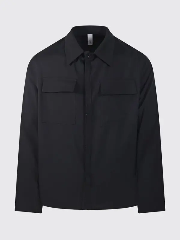 HEVO Virgin Wool Blend Shirt With Concealed Fastening And Patch Pockets