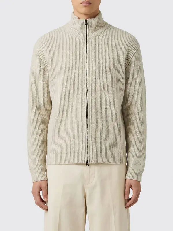 C.P. COMPANY Wool Blend Turtleneck Cardigan With Zip Closure
