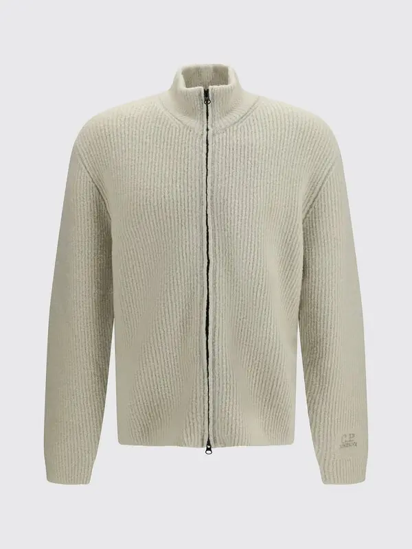 C.P. COMPANY Wool Blend Turtleneck Cardigan With Zip Closure
