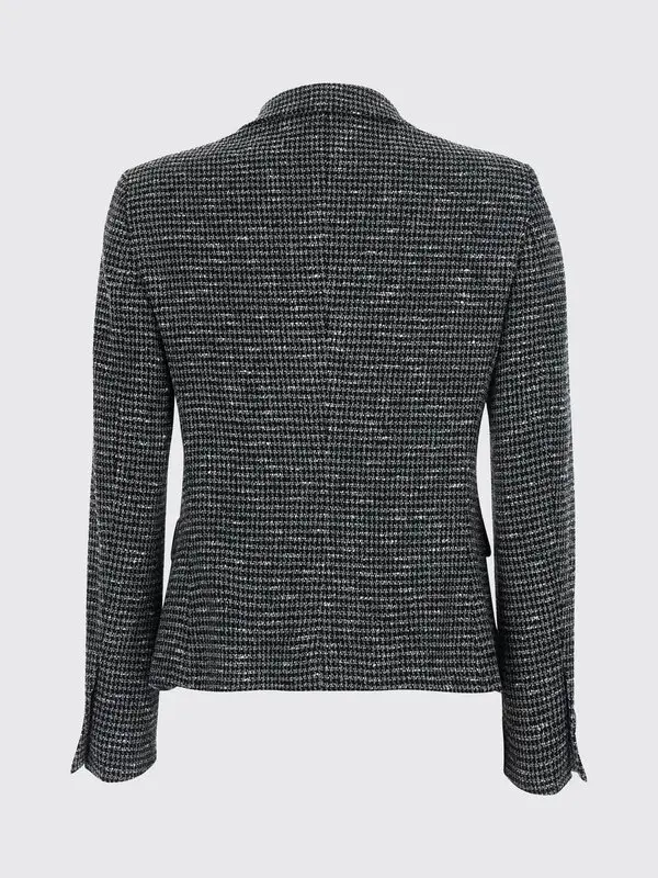 Tagliatore Daria Single-breasted Houndstooth Tweed Blazer