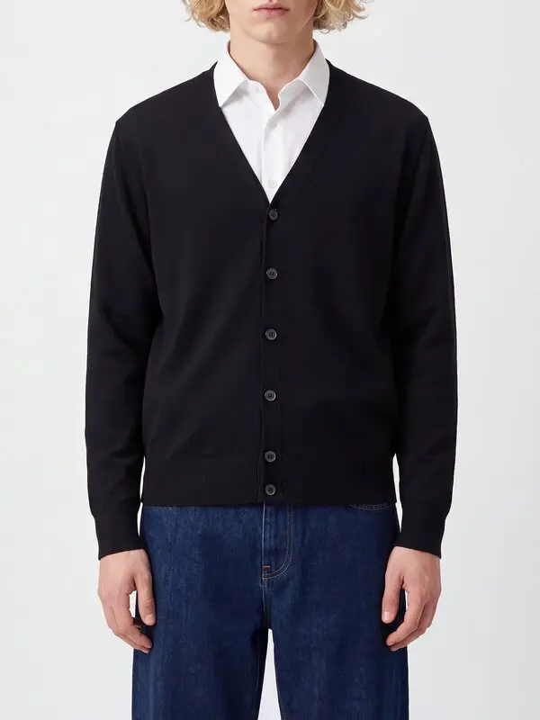 BRAMANI CASHMERE V-neck Wool Blend Cardigan With Front Button Fastening - Black