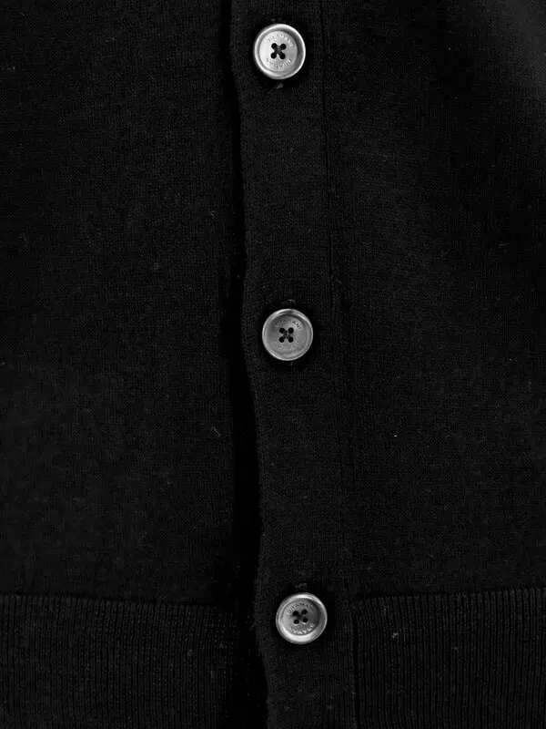 BRAMANI CASHMERE V-neck Wool Blend Cardigan With Front Button Fastening - Black