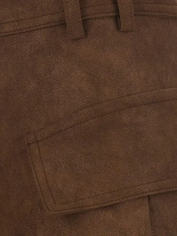 RAME High-waisted Suede Cargo Mini Skirt With Side Pockets