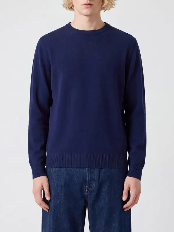 BRAMANI CASHMERE Crewneck Jumper In Pure Wool With Long Sleeves - Blue