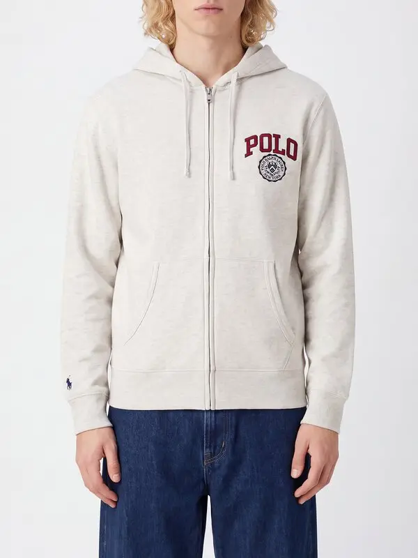 Polo Ralph Lauren Zip-up Cotton-blend Hoodie With Kangaroo Pocket