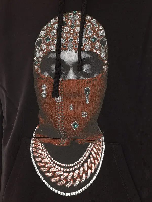 IH NOM UH NIT Graphic Print Cotton Hoodie With Kangaroo Pocket