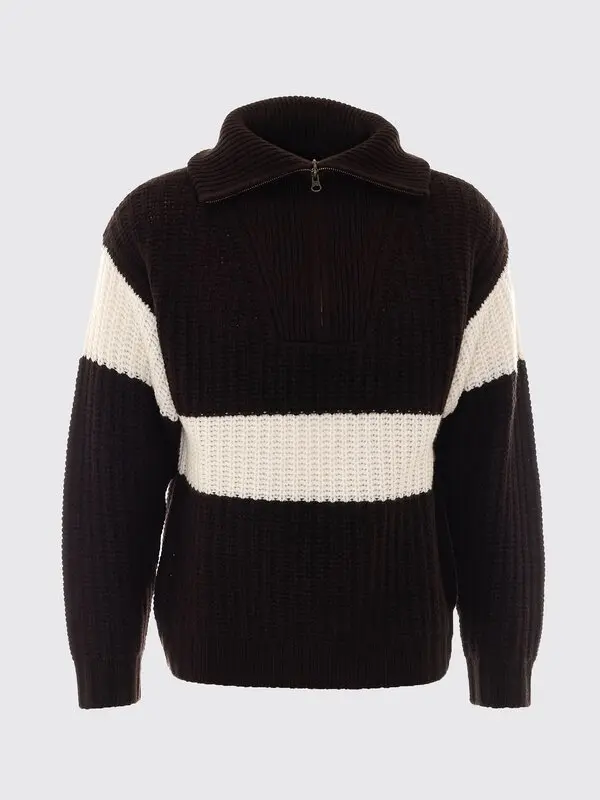 LISA YANG 100% Cashmere Half-zip High Neck Jumper - Brown