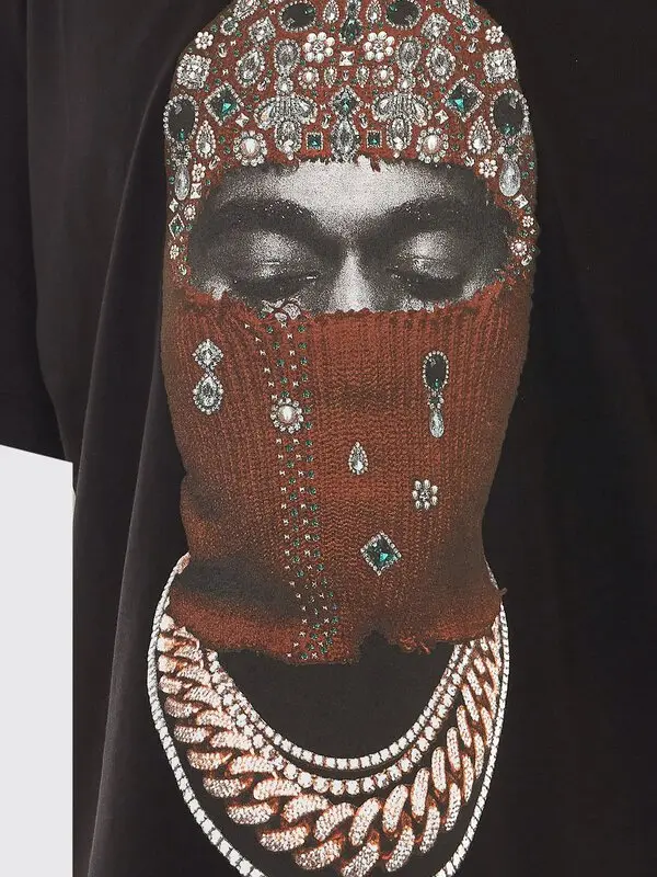 IH NOM UH NIT Contrast Graphic Print Cotton Crewneck T-shirt