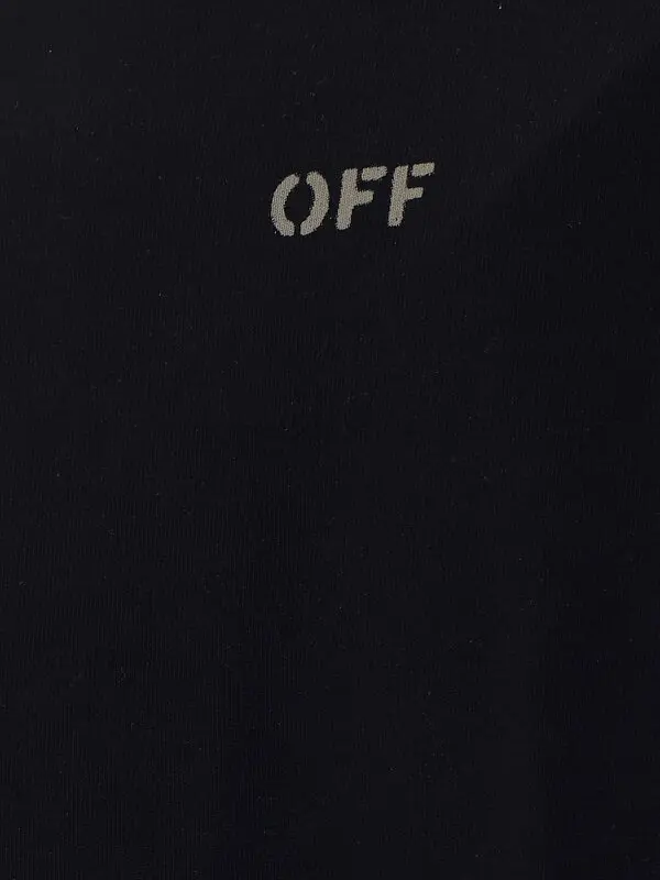 Off-White Arrow Logo Cotton T-shirt With Dropped Shoulders - Black