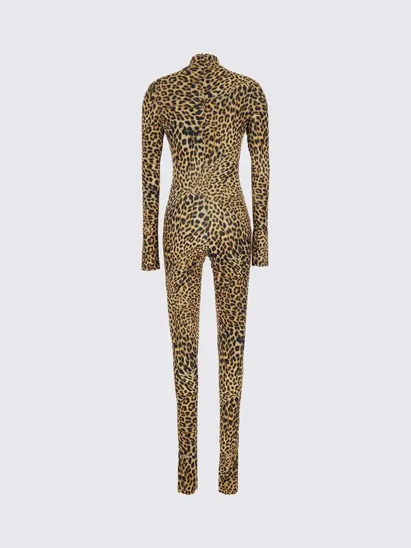 Norma Kamali Animalier Print High-neck Jersey Jumpsuit With A Slim Fit