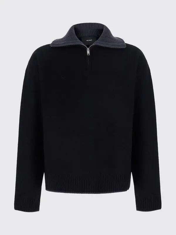 Axel Arigato High-neck Jumper In Alpaca And Wool Blend With Half-zip