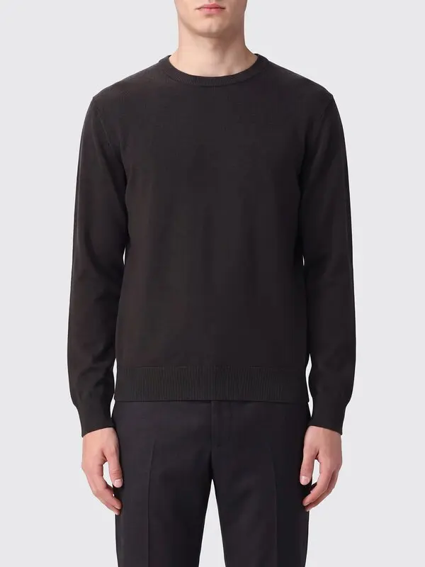 GRIFONI Pure Wool Crewneck Jumper With Long Sleeves And Ribbed Trims