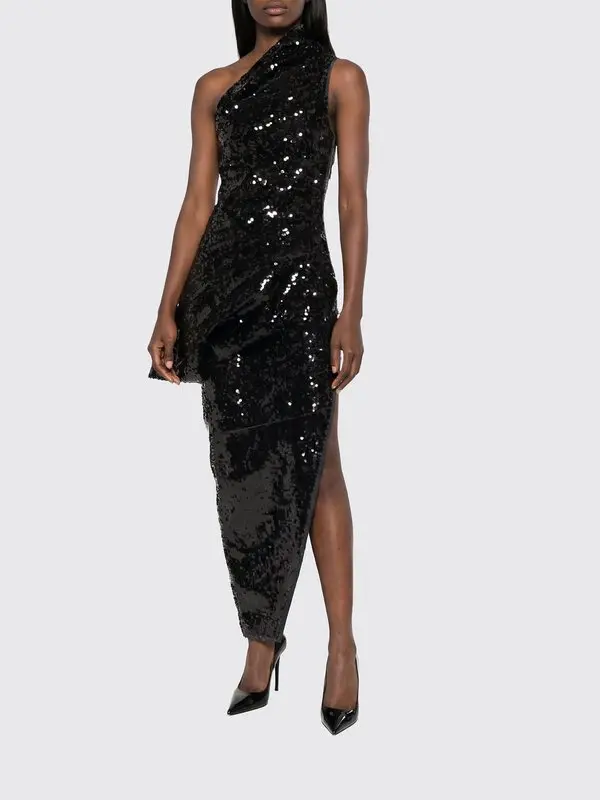 Rick Owens Long Asymmetrical One-shoulder Sequin Evening Gown