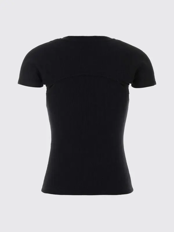 Alaïa Slim Fit Cut-out Detail T-shirt In A Cotton And Viscose Blend - Black