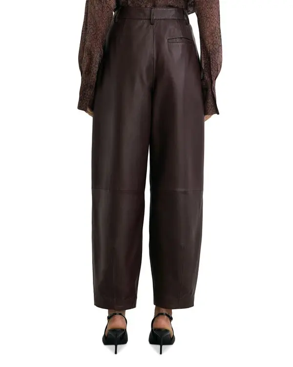 REISS Aries Leather Barrel Pants