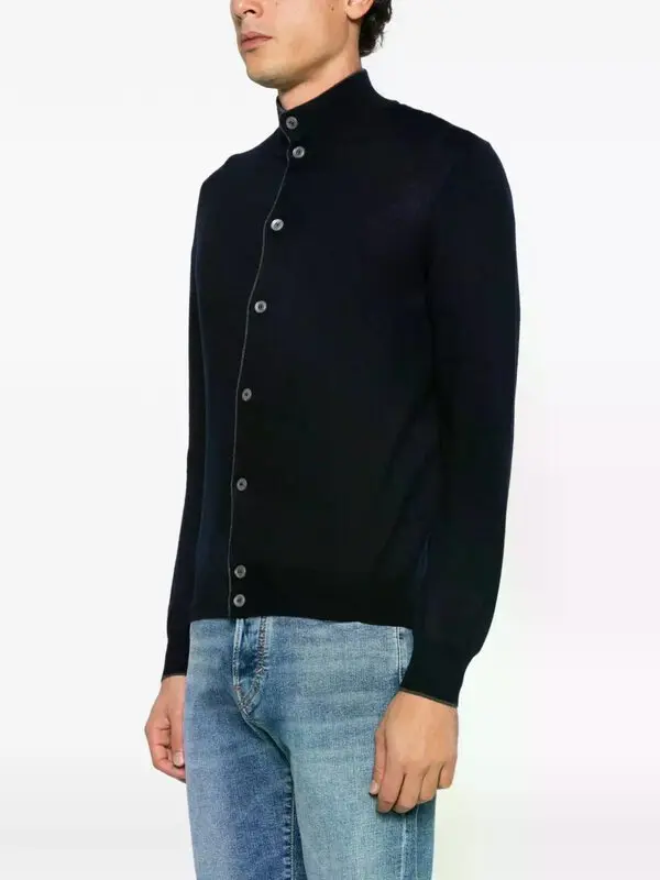 GRAN SASSO Button-up High-neck Cardigan