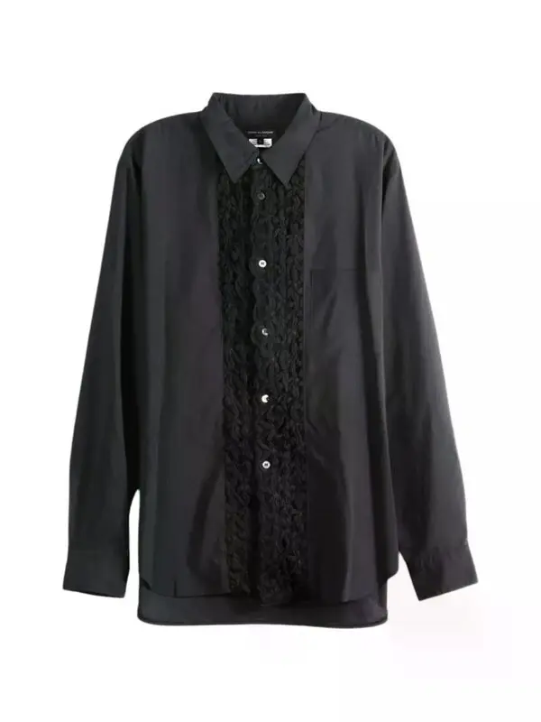 Comme Des Garçons Ruffled-trim Shirt - Black