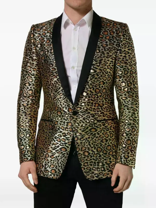 Dolce & Gabbana Leopard-print Single-breasted Blazer