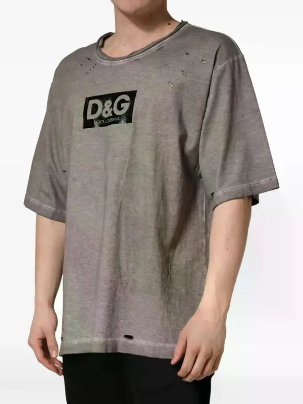Dolce & Gabbana Distressed Logo-print T-shirt