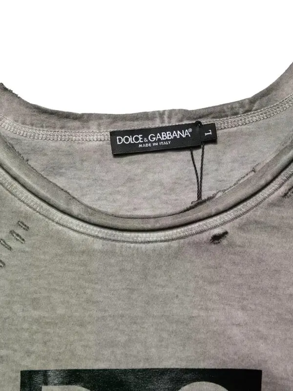 Dolce & Gabbana Distressed Logo-print T-shirt