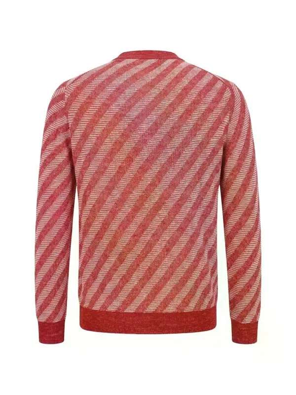 Malo Diagonal-stripe Linen Cardigan