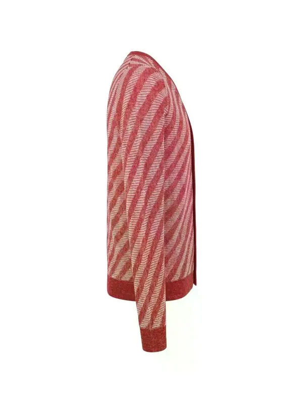 Malo Diagonal-stripe Linen Cardigan