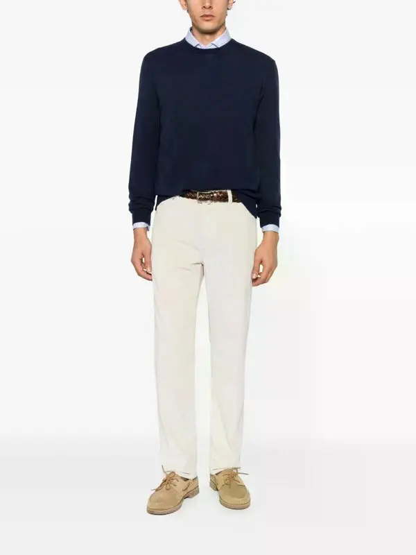 VELA SHOP Crew-neck Ribbed-trim Sweater