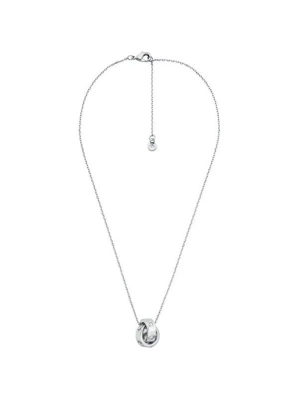 Michael Kors Logo And Cubic-zirconia Necklace - Silver