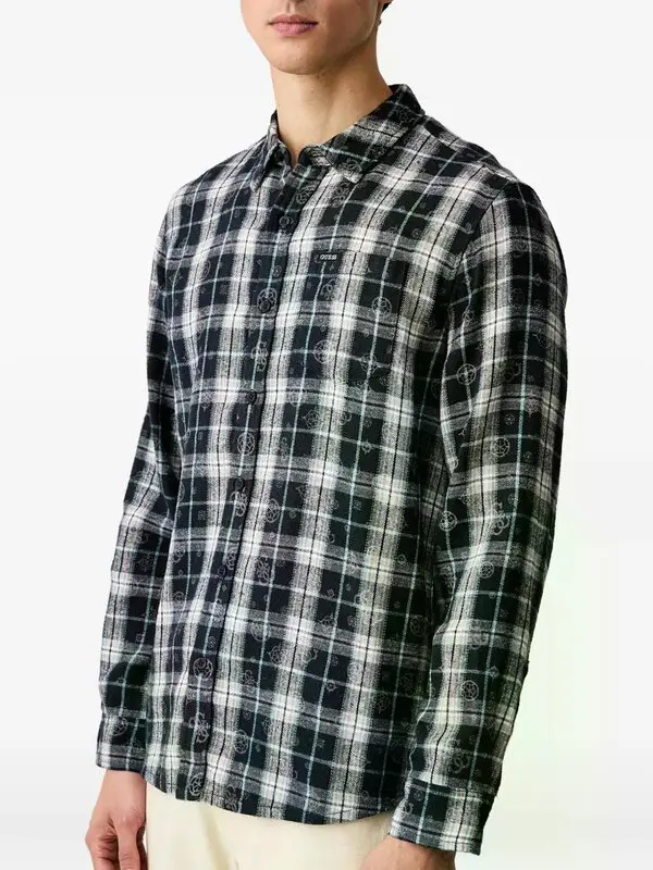 Guess Check-print Logo-pattern Shirt