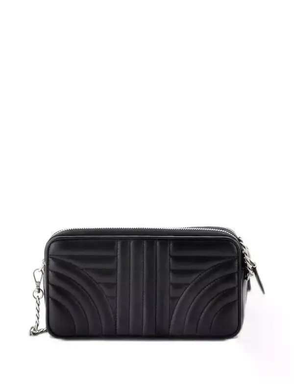 Prada Double Zip Diagramme Quilted Leather Mini Crossbody Bag - Black