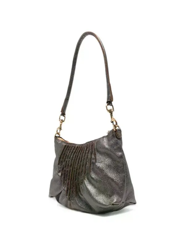 CATERINA LUCCHI Iva Laminated Leather Shoulder Bag - Grey