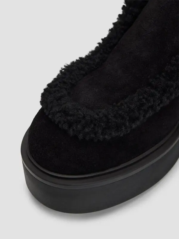 GIANVITO ROSSI 20mm Suede & Shearling Ankle Boots