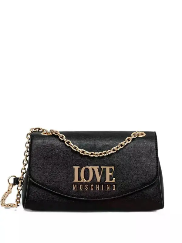 Moschino Logo-plaque Shoulder Bag - Black