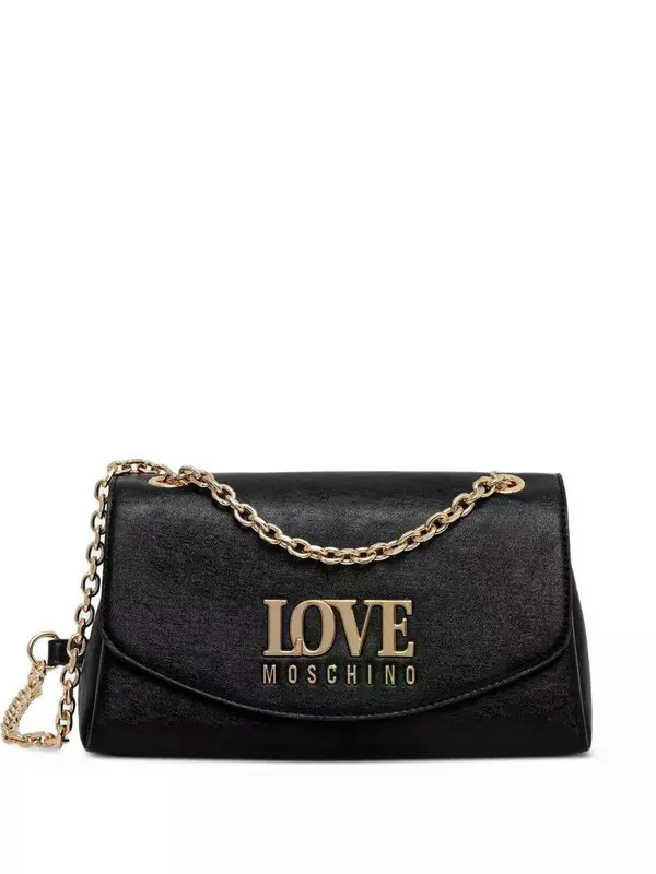 Moschino Logo-plaque Shoulder Bag - Black