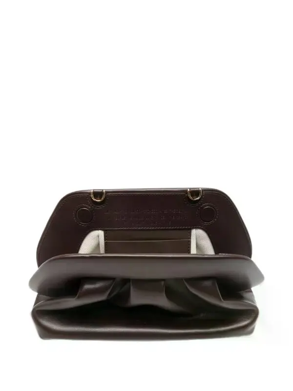 THEMOIRE Medium Bios Ruched Clutch Bag - Brown
