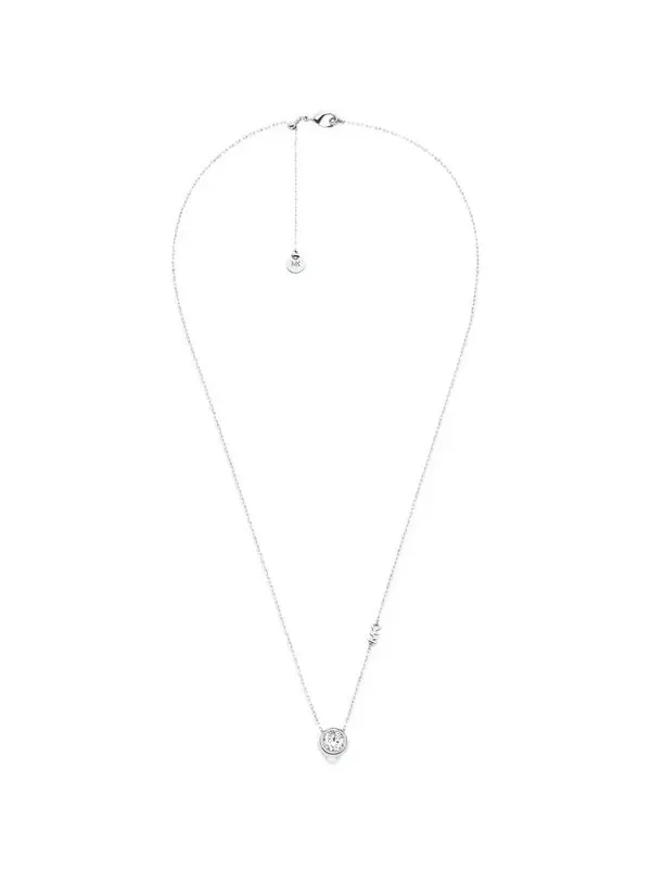 Michael Kors Round-stone Pendant Necklace - Silver