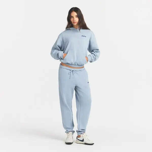 SKIMS Logo Hoodie | Blue | | Cotton Fleece