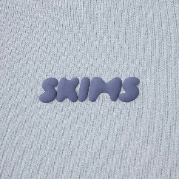 SKIMS Logo Hoodie | Blue | | Cotton Fleece