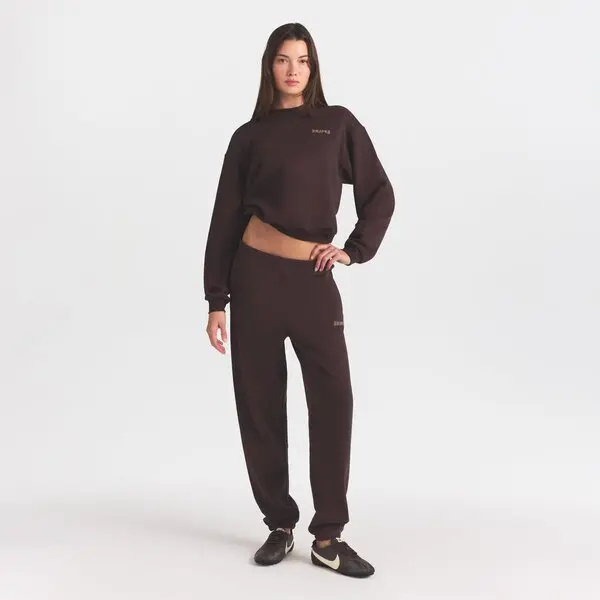 SKIMS Logo Jogger Pants | Deep Neutral | | Cotton Fleece